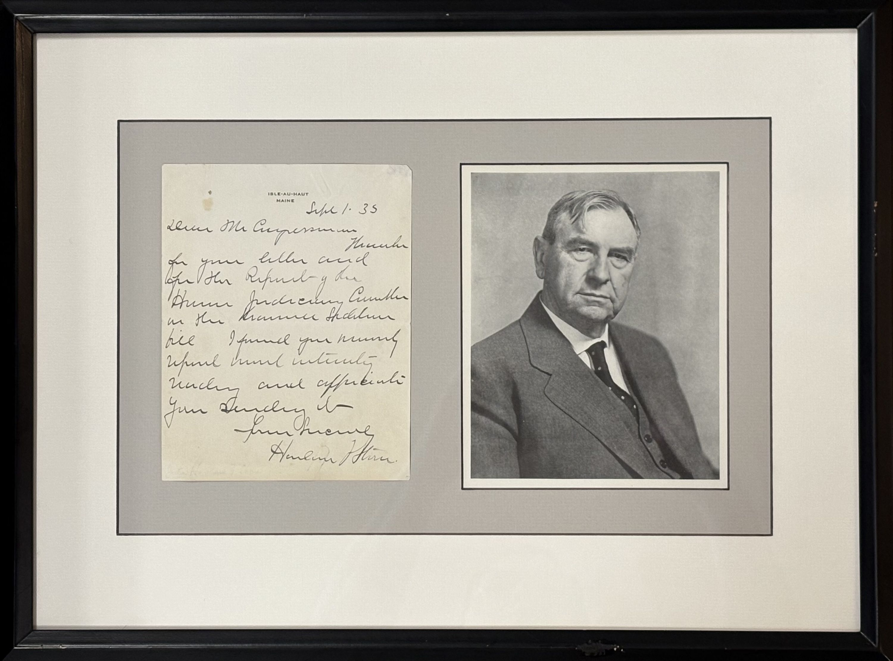 Autographed Letter Signed | Harlan STONE